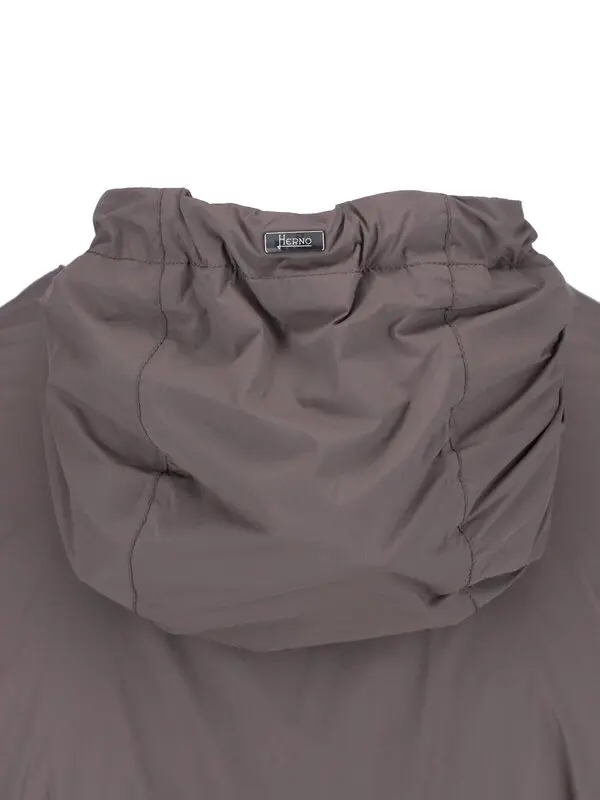 Herno Technical Fabric Hooded Jacket - Brown