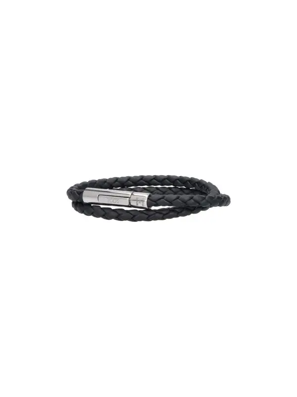 TOD'S My Colors" Braided Leather Bracelet - Black