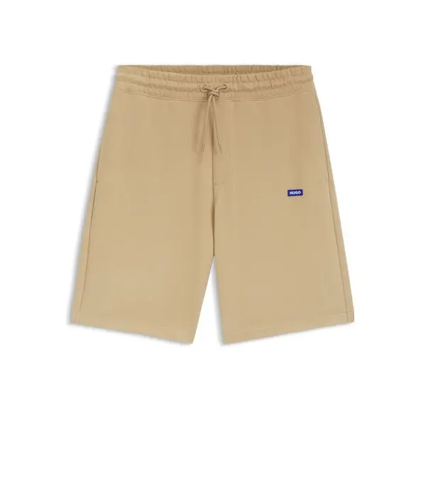 Hugo Cotton-terry Shorts With Logo Patch