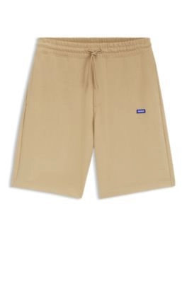 Hugo Cotton-terry Shorts With Logo Patch