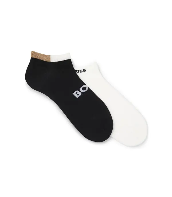 BOSS Two-pack Bamboo Blend Ankle Socks - Patterned