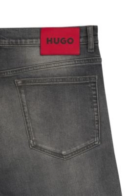 Hugo Slim-fit Black Jeans In Stretch Cotton
