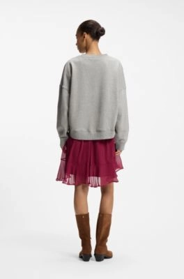 BOSS Peached Cotton Sweatshirt With Chest Artwork