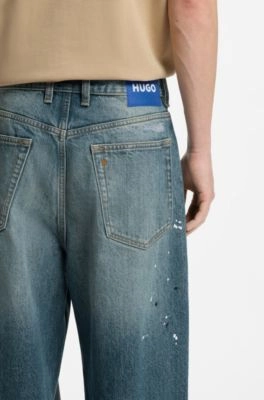 Hugo Loose-fit Jeans In Heavyweight Cotton Denim