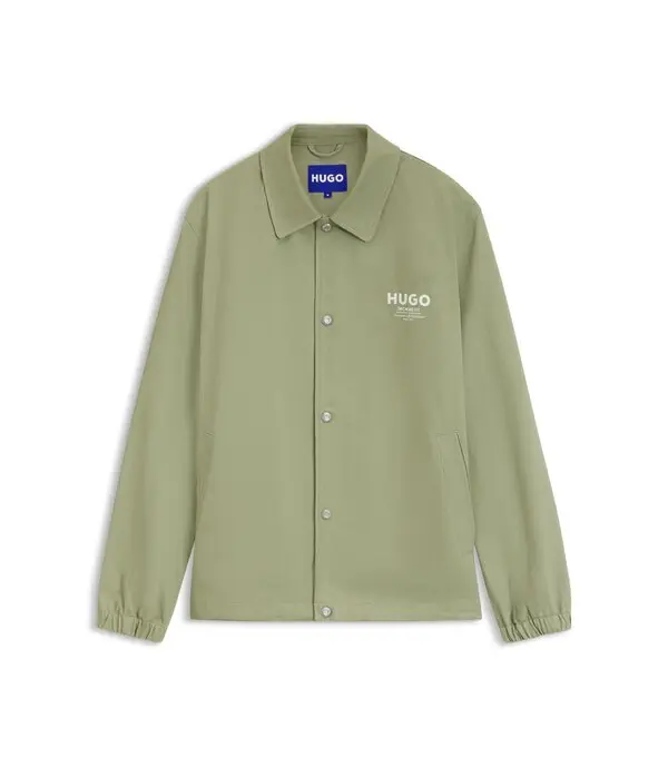 Hugo Cotton Twill Coach Jacket With Logo Details