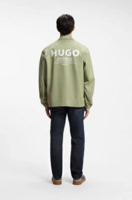 Hugo Cotton Twill Coach Jacket With Logo Details