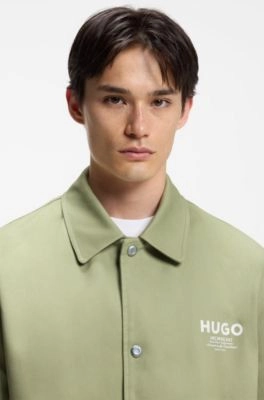 Hugo Cotton Twill Coach Jacket With Logo Details