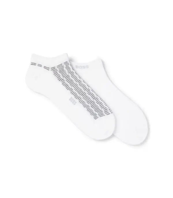 BOSS Two-pack Of Cotton-blend Ankle Socks With Logos