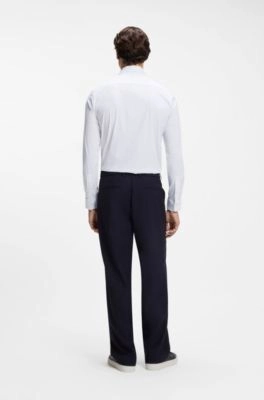 BOSS Slim-fit Performance Shirt In Stretch Jersey - Khaki