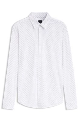 BOSS Slim-fit Performance Shirt In Stretch Jersey - Khaki