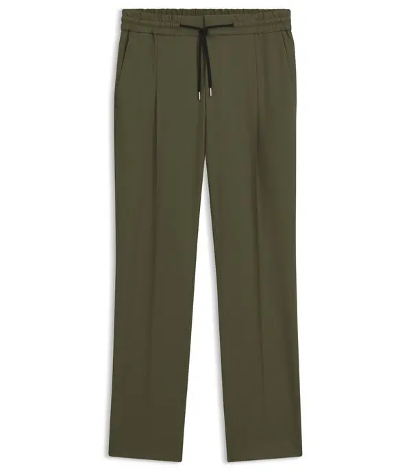 Hugo Slim-fit Wool Blend Pants With Drawcord Waist