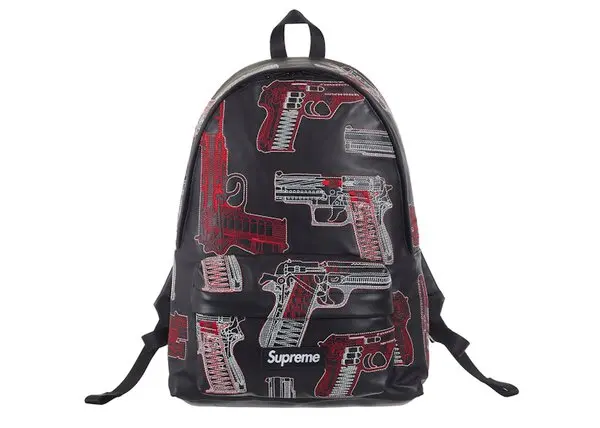 Supreme Guns Embroidered Leather Backpack