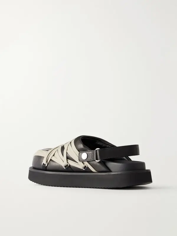 Rick Owens Megalace Platform Leather Mules - Black