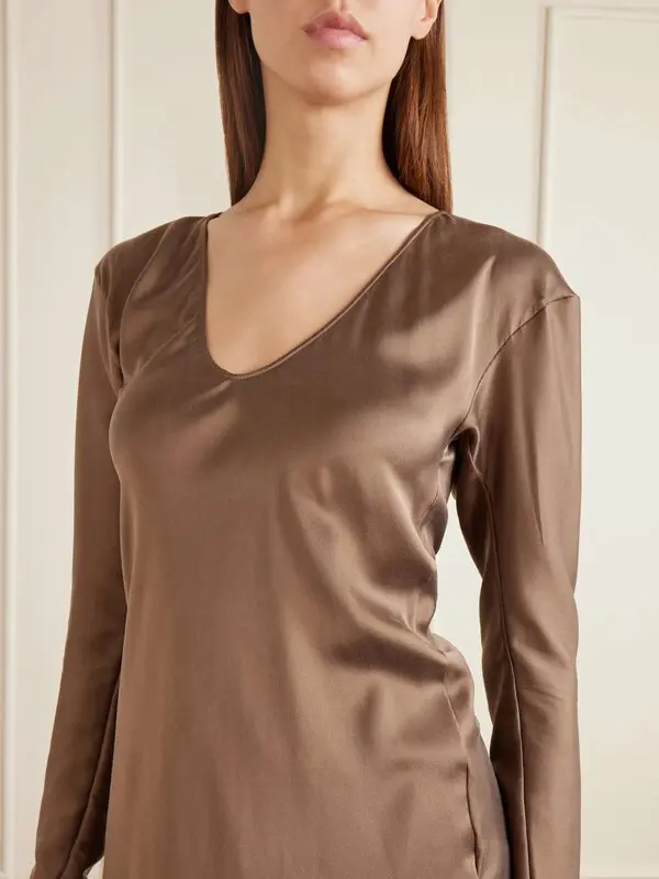 RUOHAN Syros Silk-blend Satin Blouse