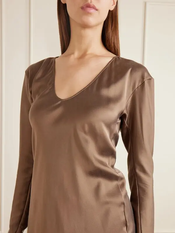 RUOHAN Syros Silk-blend Satin Blouse