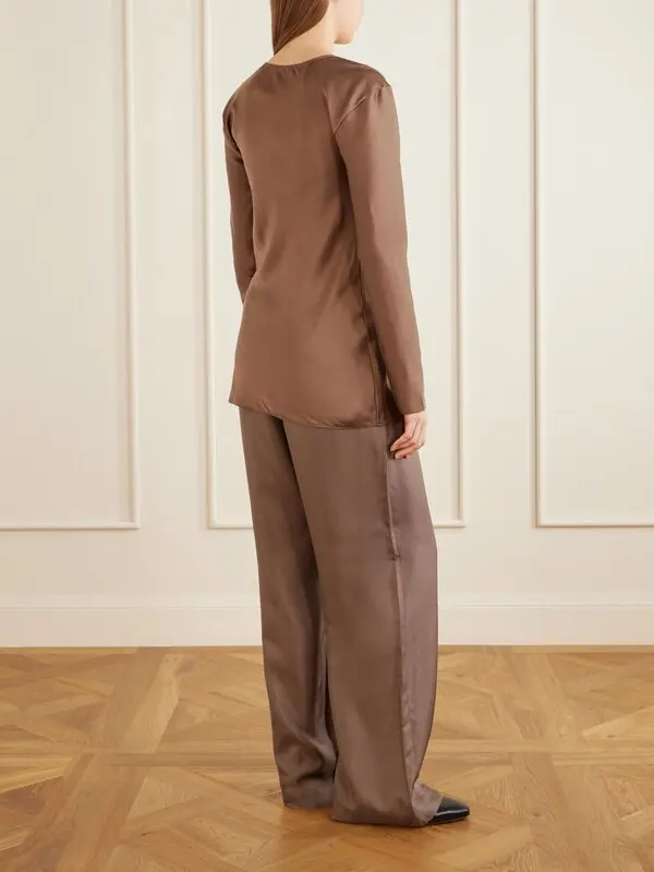 RUOHAN Syros Silk-blend Satin Blouse