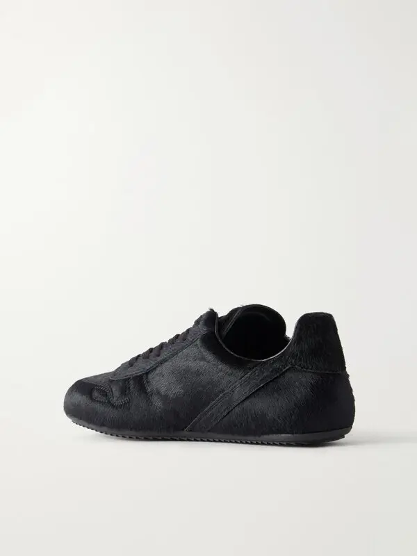 Rick Owens Minimal Calf-hair And Leather Sneakers