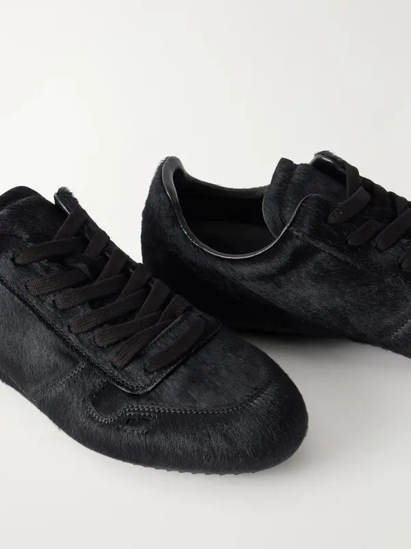 Rick Owens Minimal Calf-hair And Leather Sneakers