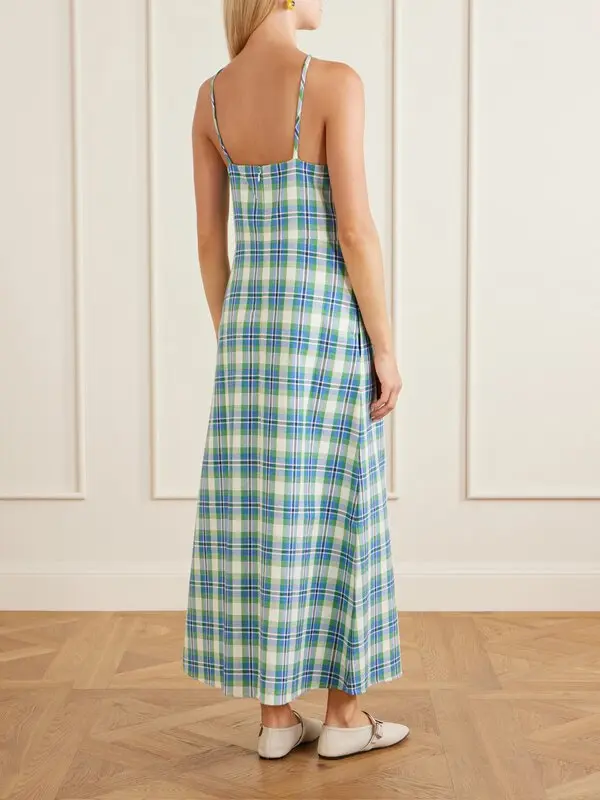 Rosie Assoulin Call Me Maybe" Checked Cotton Maxi Dress