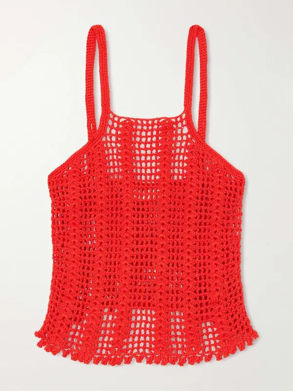 TERRY PUESTO Tuffo Crocheted Organic-cotton Tank