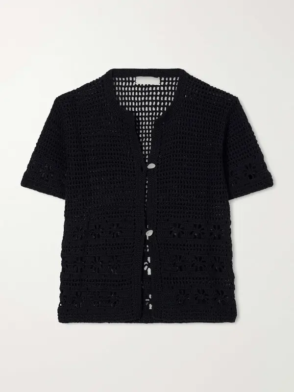 TERRY PUESTO Poolside Crocheted Organic-cotton Blouse