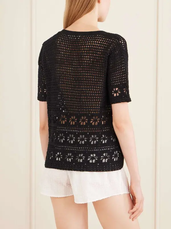 TERRY PUESTO Poolside Crocheted Organic-cotton Blouse