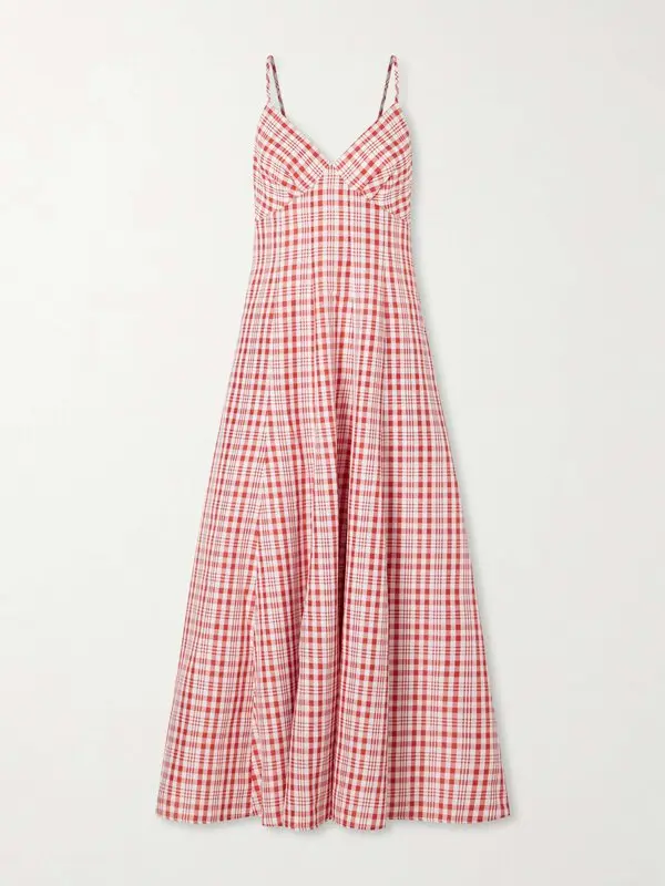 Rosie Assoulin Checked Jersey Maxi Dress - Red