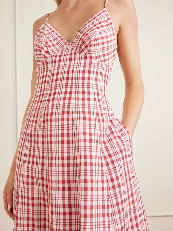 Rosie Assoulin Checked Jersey Maxi Dress