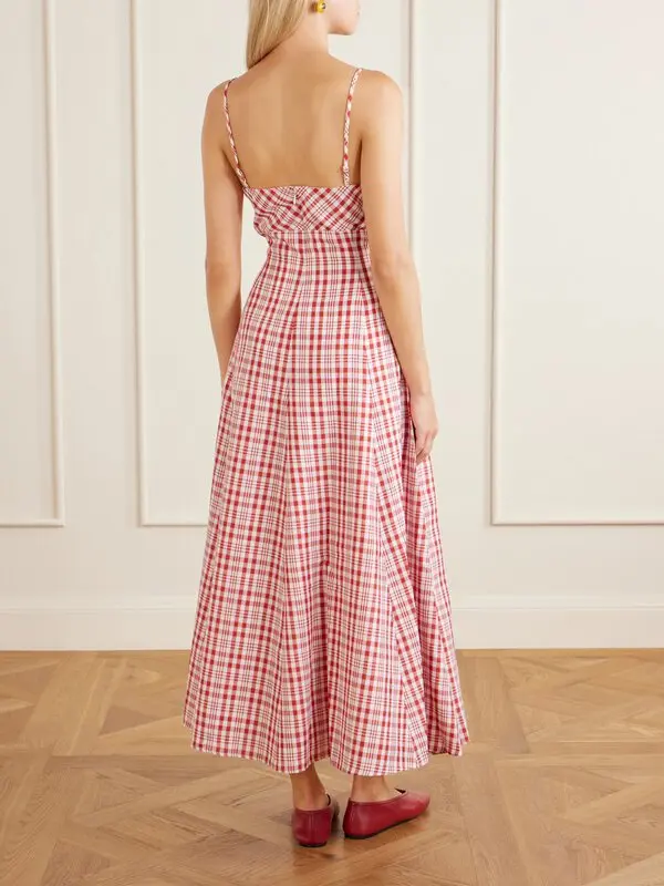 Rosie Assoulin Checked Jersey Maxi Dress - Red