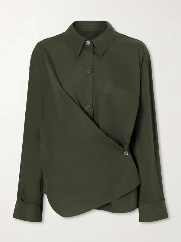 TWP Newest Earl Cotton Shirt - Forest Green