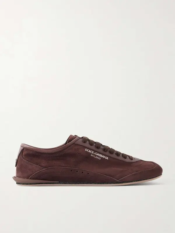 Dolce & Gabbana Leather-trimmed Suede Sneakers