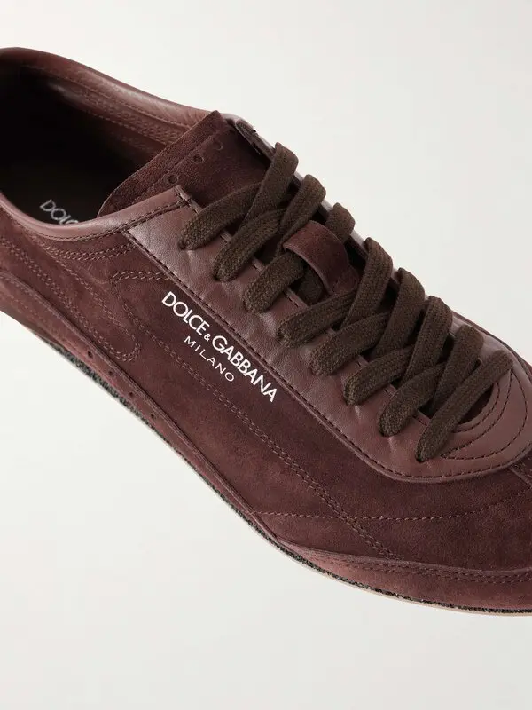 Dolce & Gabbana Leather-trimmed Suede Sneakers