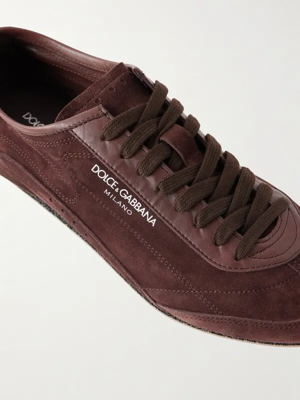Dolce & Gabbana Suede And Leather Trimmed Sneakers