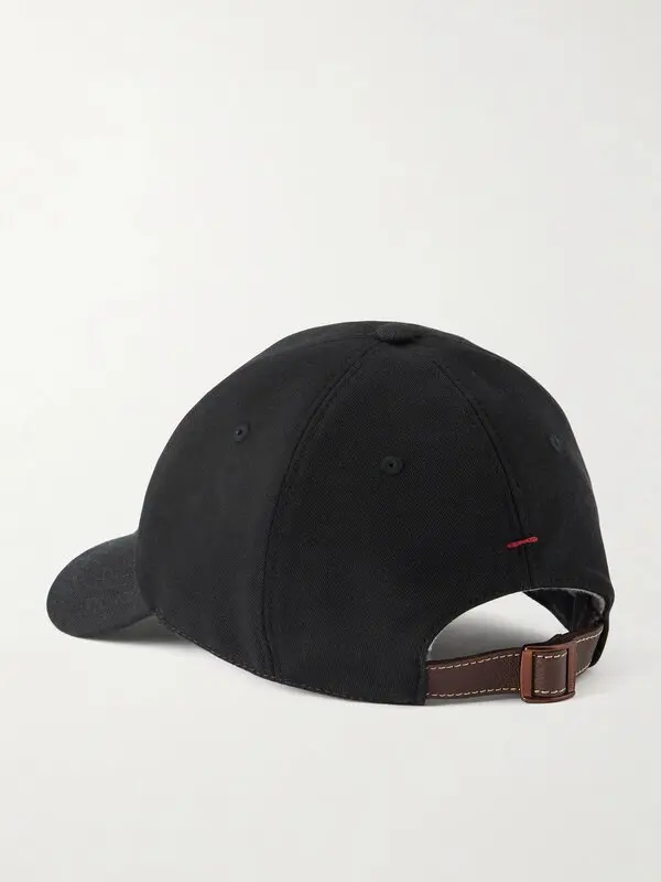 Brunello Cucinelli Logo-embroidered Cotton-twill Baseball Cap - Black
