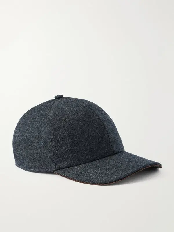 Canali Logo-appliquéd Wool Cap - Gray