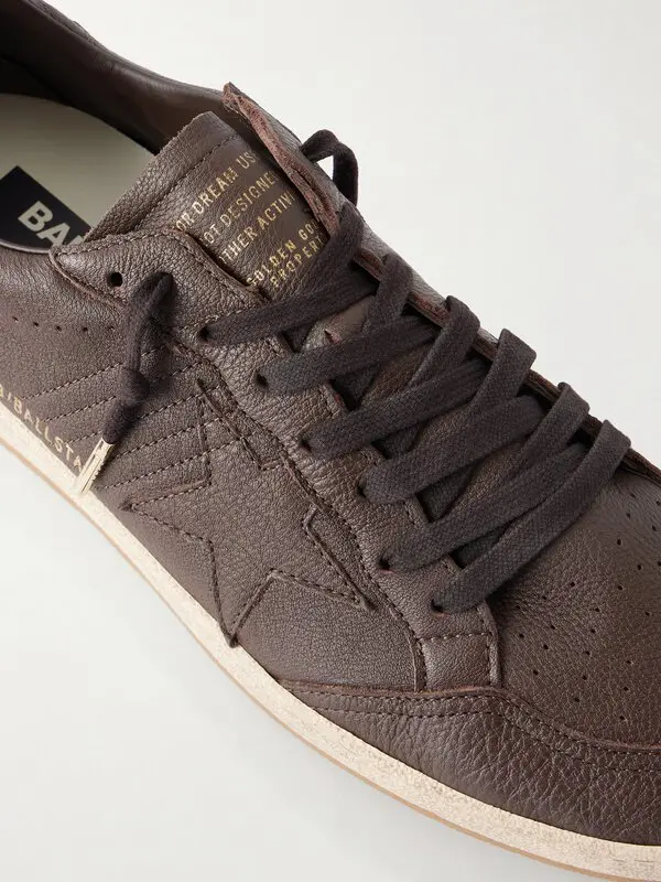 GOLDEN GOOSE Ball Star Distressed Leather Sneakers