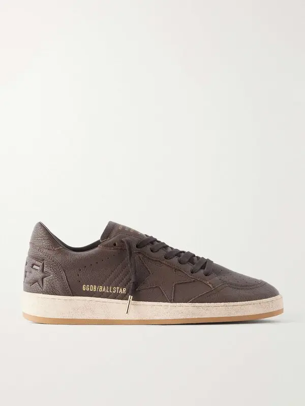 GOLDEN GOOSE Ball Star Distressed Leather Sneakers