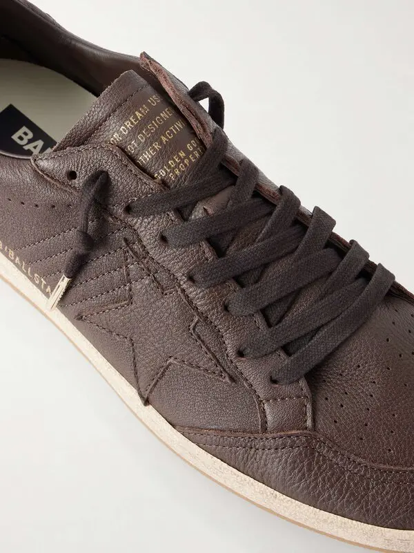 GOLDEN GOOSE Ball Star Distressed Leather Sneakers