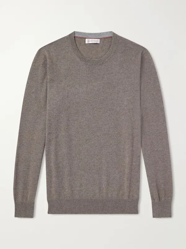 Brunello Cucinelli Cashmere Crew Neck Sweater - Brown