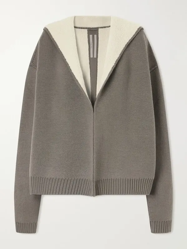 Rick Owens Reversible Knitted Wool-blend Cardigan - Gray