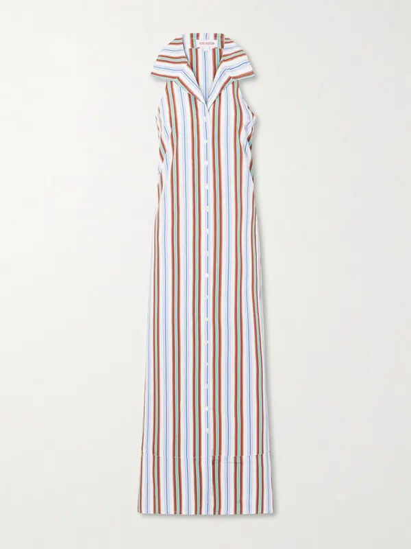Rosie Assoulin Sleeveless Striped Midi Dress - Blue