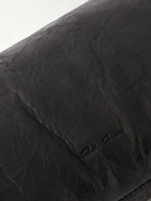 Rick Owens Baguette Logo-debossed Crinkled Leather Clutch