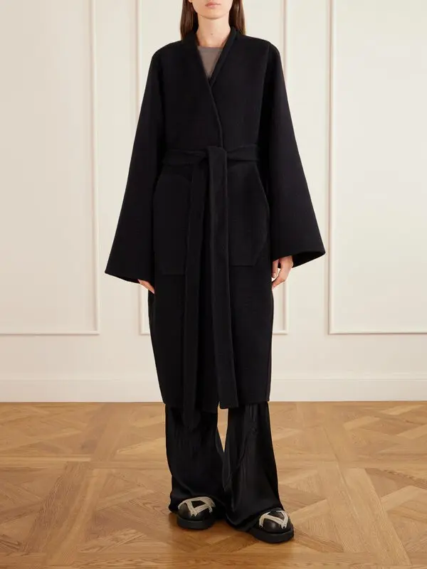 Rick Owens Dagger Belted Cashmere Coat