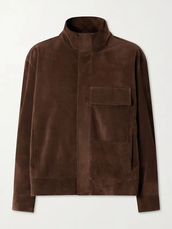 NILI LOTAN Cirque Suede Jacket - Brown