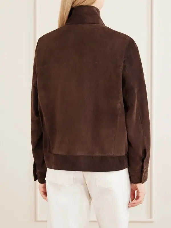 NILI LOTAN Cirque Suede Jacket - Brown