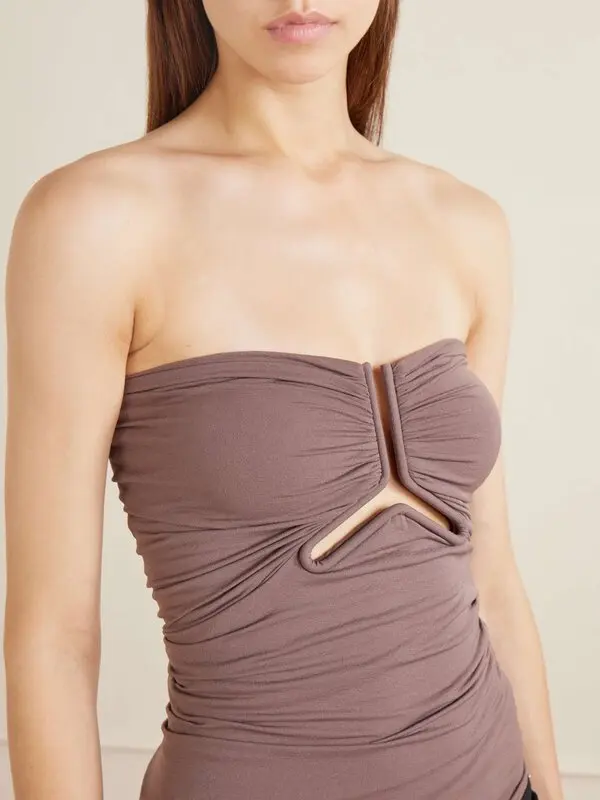 Rick Owens Alannah Strapless Cut-out Jersey Top