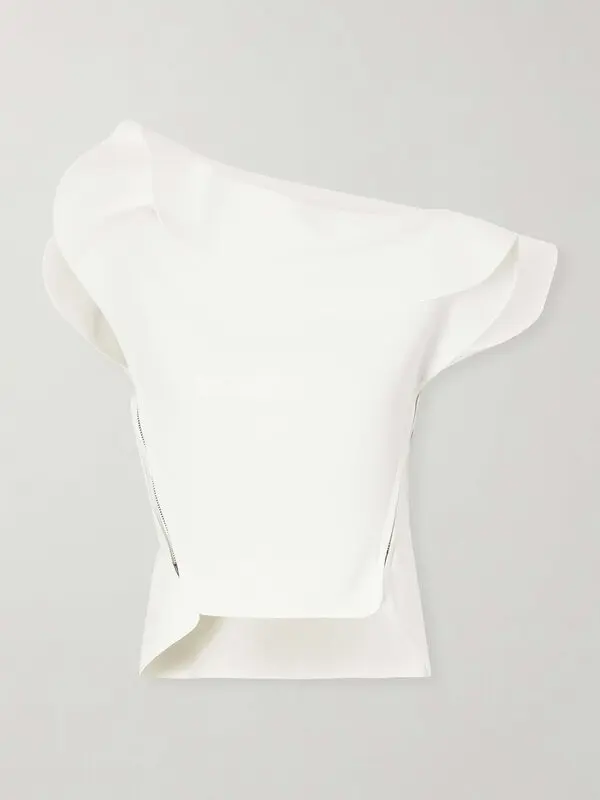 Maticevski Whirl Asymmetric Layered Crepe Top