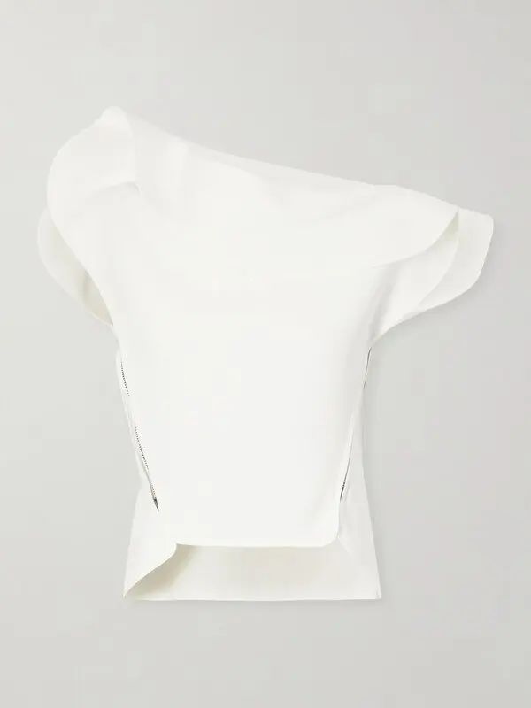 Maticevski Whirl Asymmetric Layered Crepe Top