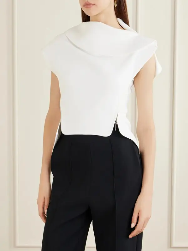 Maticevski Whirl Asymmetric Layered Crepe Top