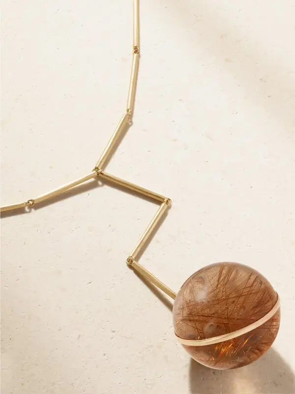 Marisa Klass 18-karat Yellow Gold And Quartz Necklace - Metallic